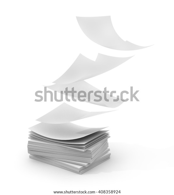 White Papers Falling On White Background Stock Illustration 408358924 ...