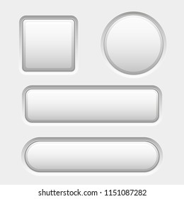 White 3d Buttons Set Blank Icons Stock Vector (Royalty Free) 788489641