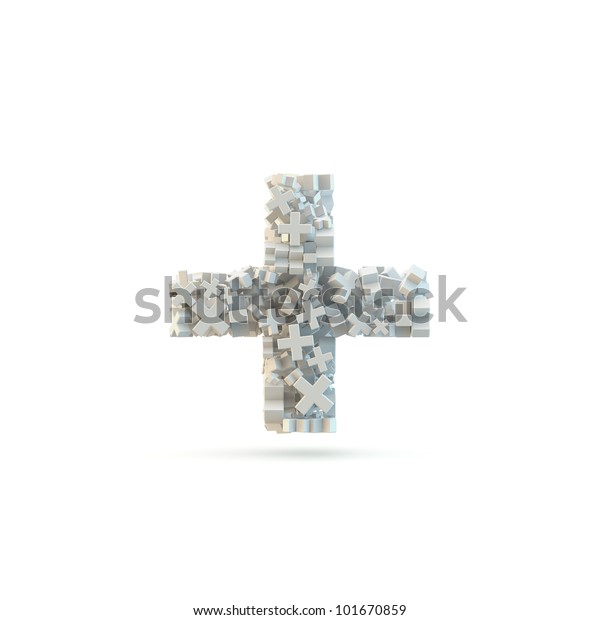 White Plus Mark Isolated On White Stock Illustration 101670859