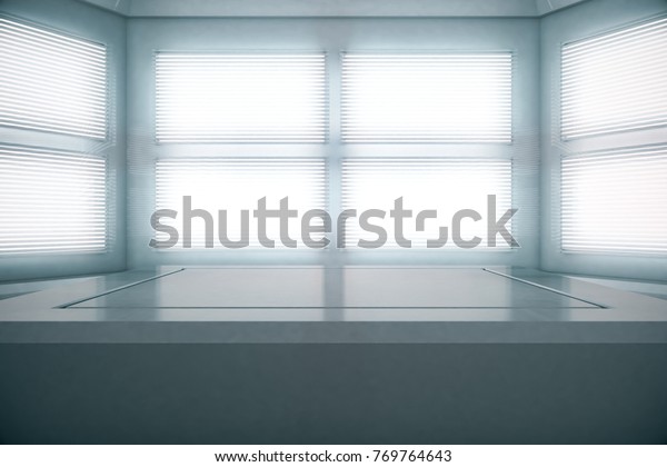 White Podium Pedestal Platform Empty Room Stock Illustration 769764643 ...