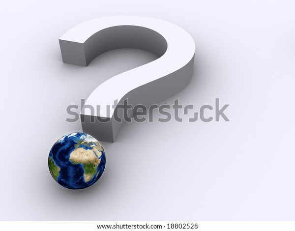 White Question Mark Earth Globe Rendered Stock Illustration 18802528