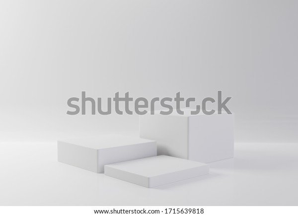 White Rectangle Cube Product Showcase Table: ภาพประกอบสต็อก 1715639818 ...