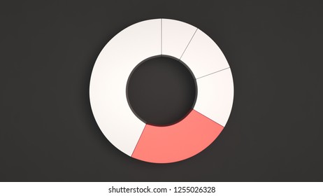 White Ring Pie Chart One Red Stock Illustration 1255026328 | Shutterstock