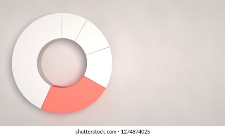 White Ring Pie Chart One Red Stock Illustration 1274874025 | Shutterstock