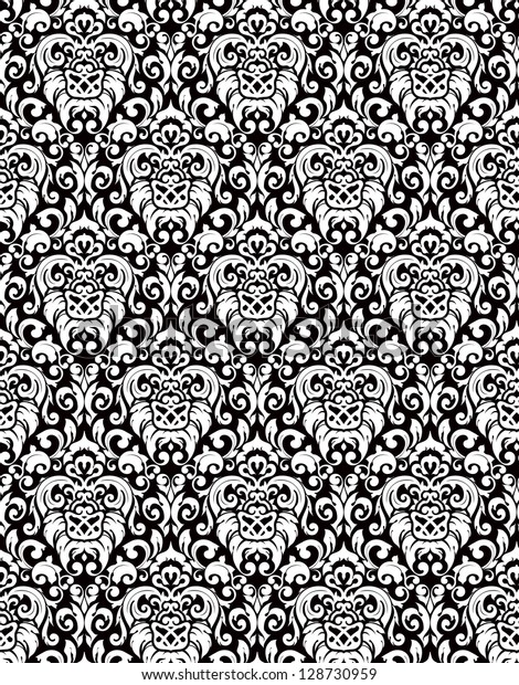 White Seamless Pattern Silhouette Bitmap Copy Stock Illustration ...