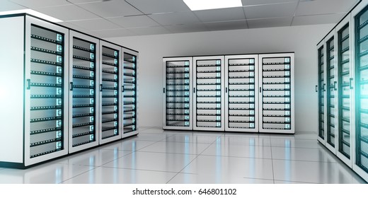 White Server Room Data Center Storage Stock Illustration 646801102 ...