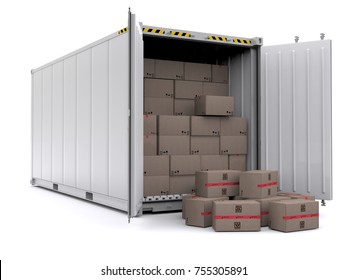 White Shipping Container 3d Rendering Stock Illustration 755305891 ...