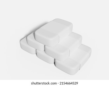 White Soap Bars Pyramid Composition Mockup Stock Illustration ...