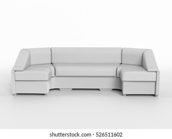 White Sofa Front View 3d Rendering Stock Illustration 526511602 ...
