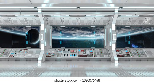 White Spaceship Interior Space Control Panel Stock Illustration 1215047113