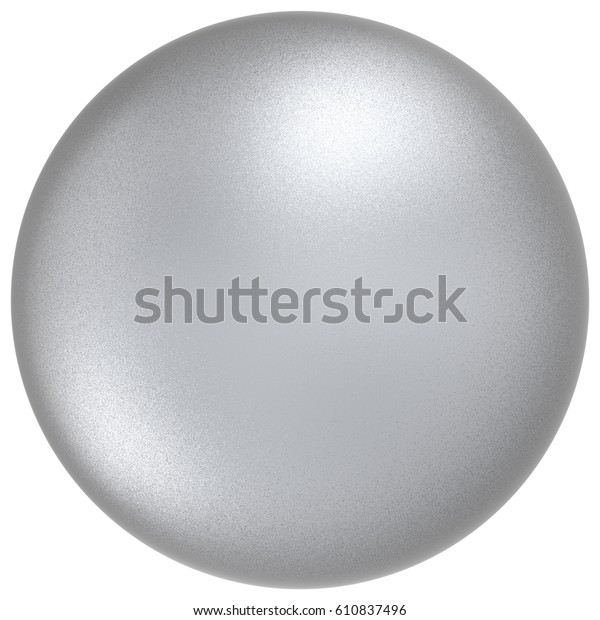 White Sphere Round Silver Button Ball Stock Illustration 610837496