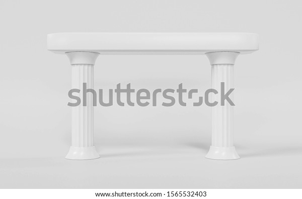 White Square Pillars Separated White Background Stock Illustration ...