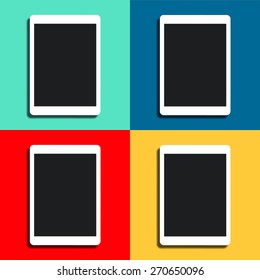 White Tablet Computers On Different Color Stock Illustration 270650096 ...