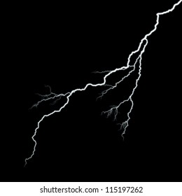 White Thunder On Black Background Stock Illustration 115197262 ...