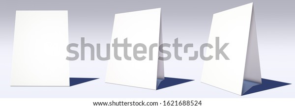 White Triangle Table Tent Standee Isolated Stock Illustration ...