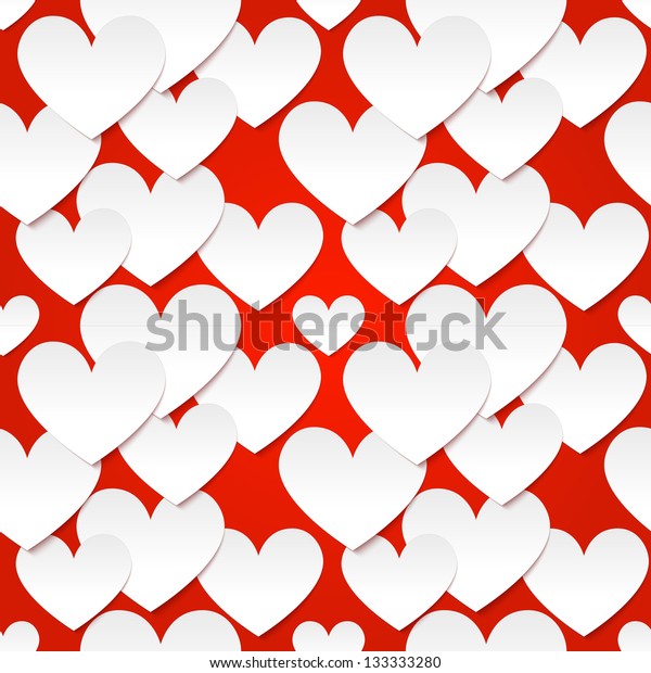 White Vector Paper Hearts Red Background Stock Illustration 133333280 ...