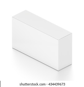 White Wide Horizontal Rectangle Blank Box Stock Illustration 434439835