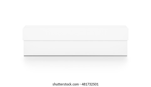 White Horizontal Rectangle Blank Box Cover 스톡 일러스트 481734610