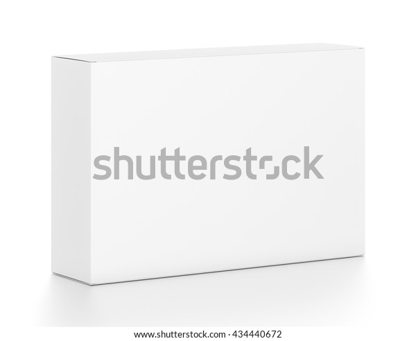 White Wide Horizontal Rectangle Blank Box Stock Illustration 434440672