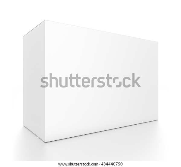White Wide Horizontal Rectangle Blank Box Stock Illustration 434440750