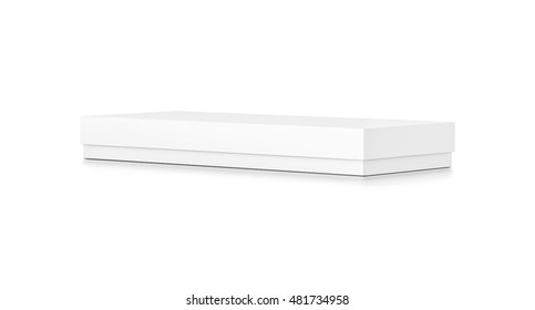 White Thin Horizontal Rectangle Blank Box Stock Illustration 481736608