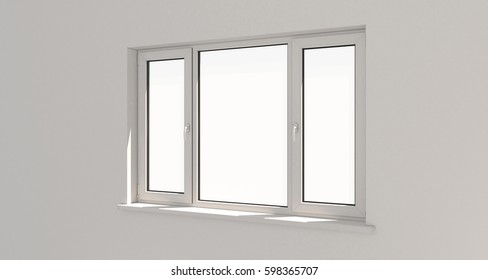 Window Wallwhite Wall Aluminum Window White Stock Illustration 637495189