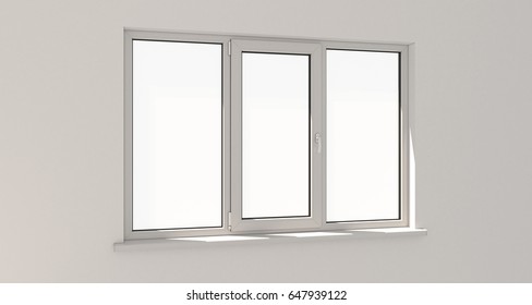 White Plastic Triple Door Window Isolated Stock Photo 100034450 ...