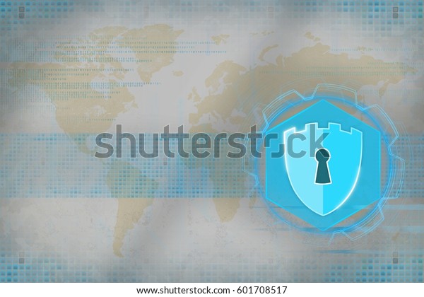 White World Map Network Security Icon Stock Illustration 601708517 ...