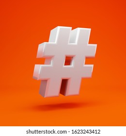 Whithe Glossy 3d Hashtag Symbol On Stock Illustration 1623243412 ...