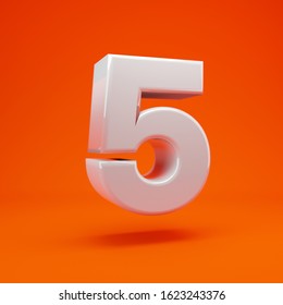 Volumetric Glossy Hot Orange Number 5 Stock Illustration 1362856544