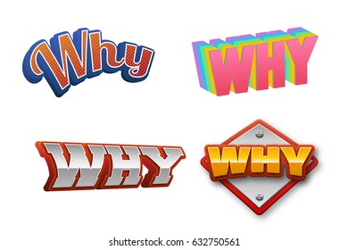 Why Text Title Headline 3d Fancy Stock Illustration 632750561 ...