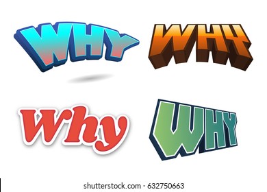 Why Text Title Headline 3d Fancy Stock Illustration 632750663