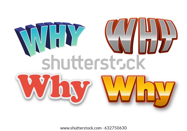 Why Text Title Headline 3d Fancy Stock Illustration 632750630