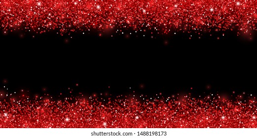 Wide Border Red Glitter On Black Stock Illustration 1488198173 ...