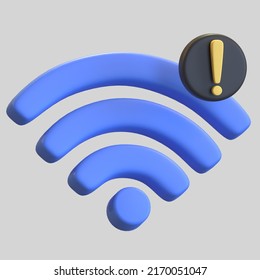 Wifi Connection Error Icon 3d Illustration Stock Illustration ...