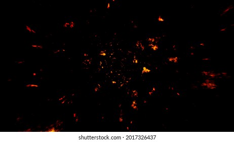 Wind Blowing Small Fire Particles Background Stock Illustration ...