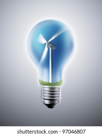 Wind Turbine Inside Light Bulb Wind Stock Illustration 97046807 ...