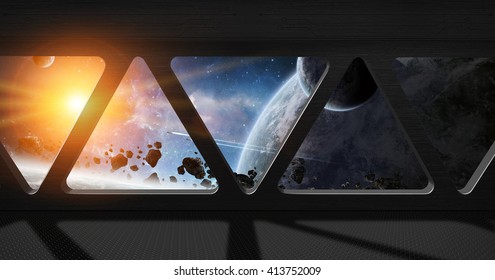 Window View Planet Earth Space Station Stock Illustration 397062352
