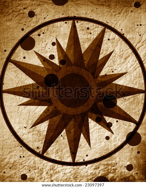 Windrose On Old Paper Texture Some Stock Illustration 23097397 ...