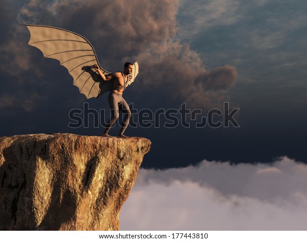 Winged Man Stock Illustration 177443810