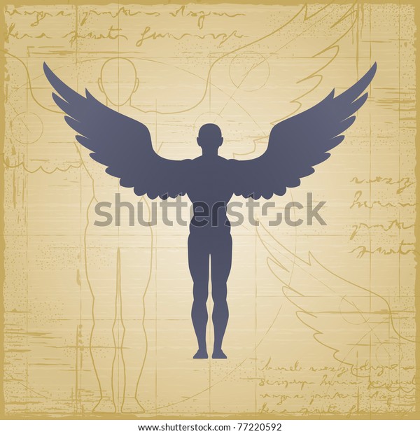 Winged Man Stock Illustration 77220592