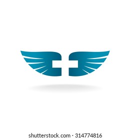 Wings Cross Shape Negative Space Logo Stock Illustration 314774816 ...