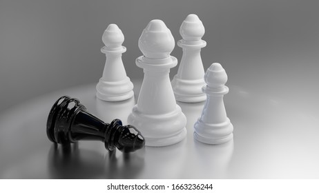 Winner Chess Checkmate Concept 3d Illustration Stock Illustration ...