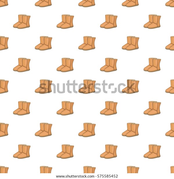 Winter Ugg Boots Pattern Cartoon Illustration Stock Illustration 575585452