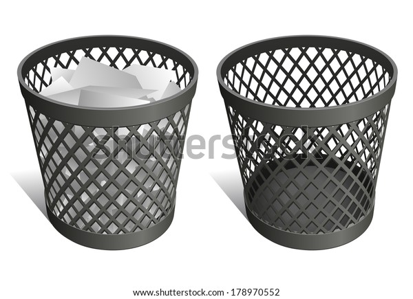 Wire Trash Can Waste Bin Recycle Stock Illustration 178970552
