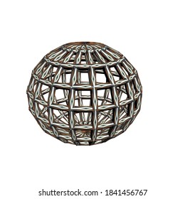 Wireframe Ball Patterns On White Background3d Stock Illustration ...