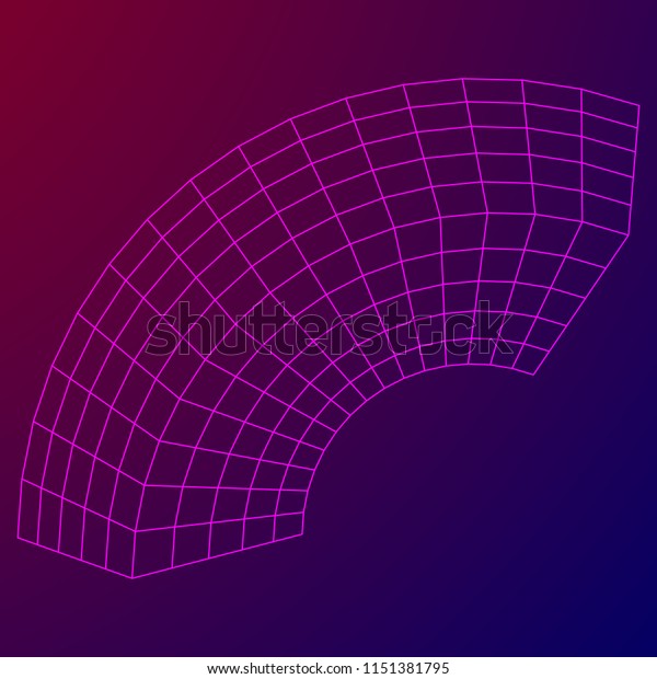 Wireframe Mesh Bend Box Connection Structure Stock Illustration ...