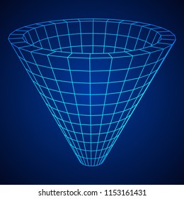 Wireframe Mesh Funnel Connection Structure Big Stock Vector (Royalty ...