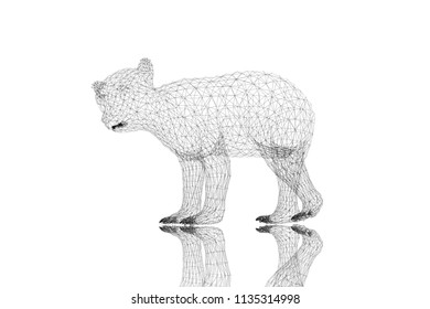 Wireframe Polar Bear 3d Render Stock Illustration 1135314998 | Shutterstock