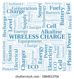 Wireless Charge Typography Word Cloud Create Stock Illustration ...